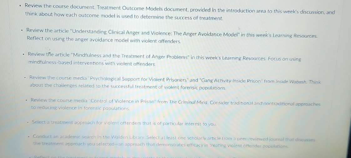 Solved Review the course document, Treatment Outcome Models | Chegg.com