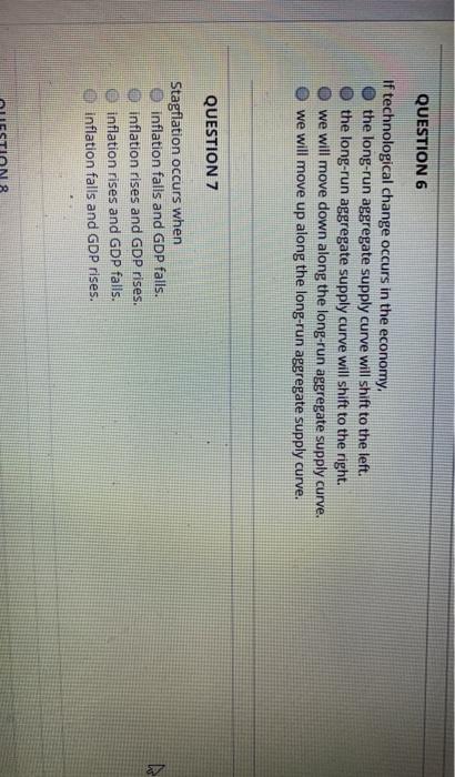 Solved QUESTION 6 if technological change occurs in the | Chegg.com