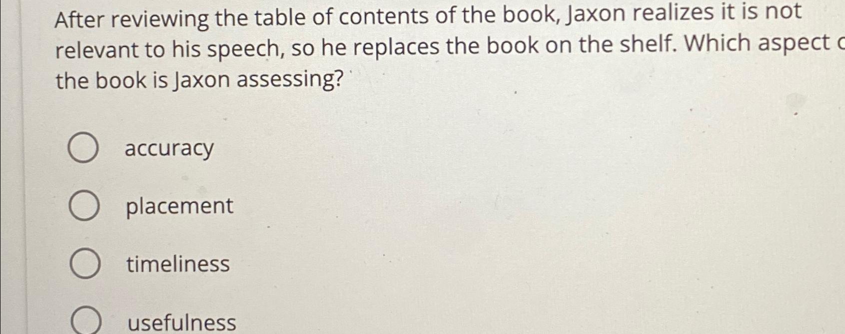 Solved After reviewing the table of contents of the book, | Chegg.com