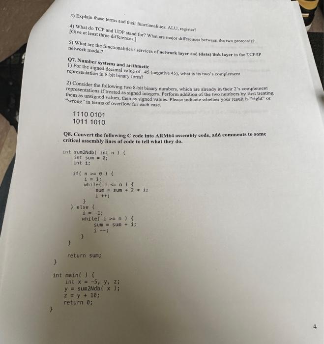 Solved 3) Explain these terms and their functionalities: | Chegg.com