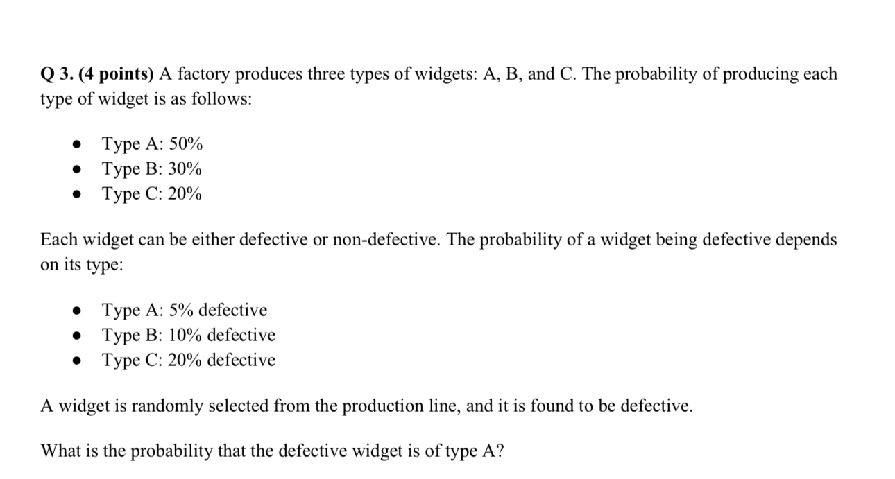 Solved Q 3. (4 ﻿points) ﻿A factory produces three types of | Chegg.com