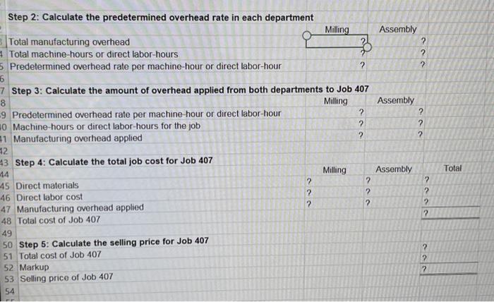 Solved A Chapter 2: Applying Excel Data Markup on job cost | Chegg.com