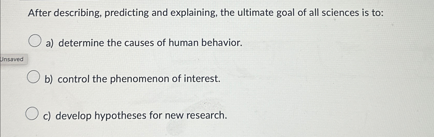 Solved After describing, predicting and explaining, the | Chegg.com