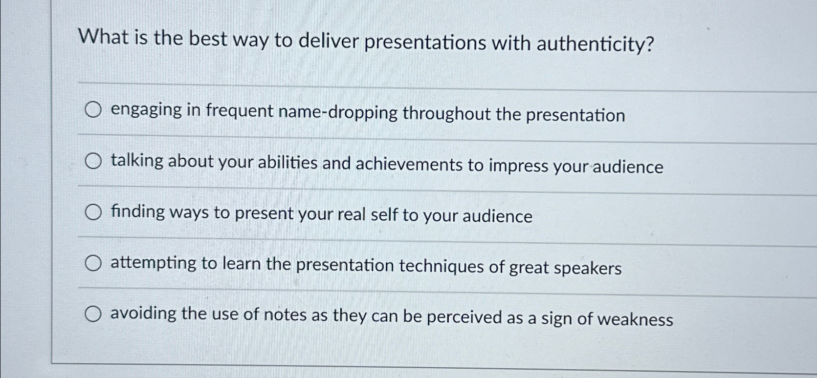 Solved What is the best way to deliver presentations with | Chegg.com