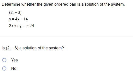 Solved Determine whether the given ordered pair is a | Chegg.com