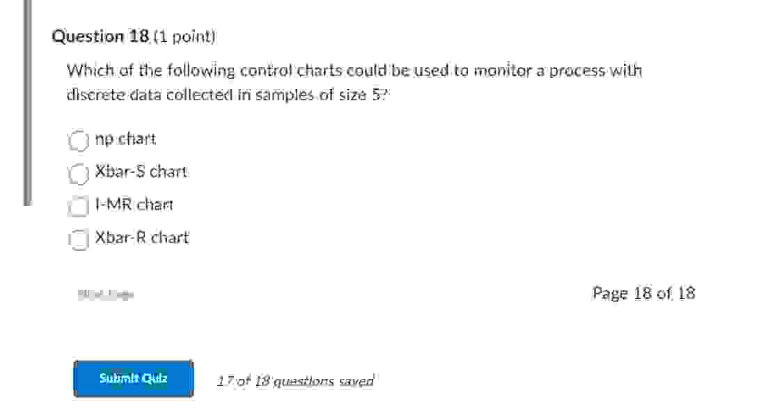 Solved Which of the following contral charts could be used | Chegg.com