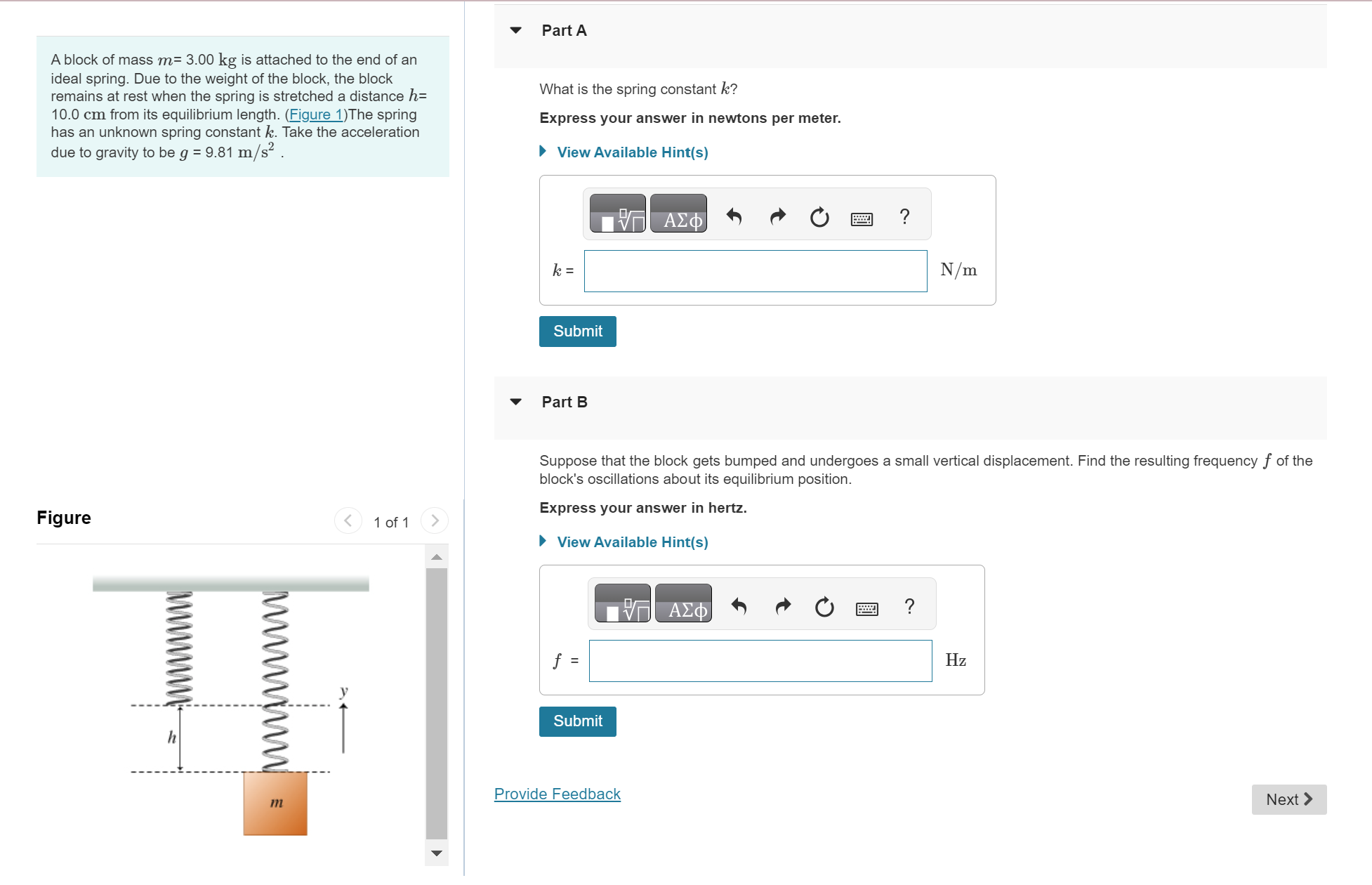 Solved A block of mass m A block of mass m=3.00kg ﻿is | Chegg.com