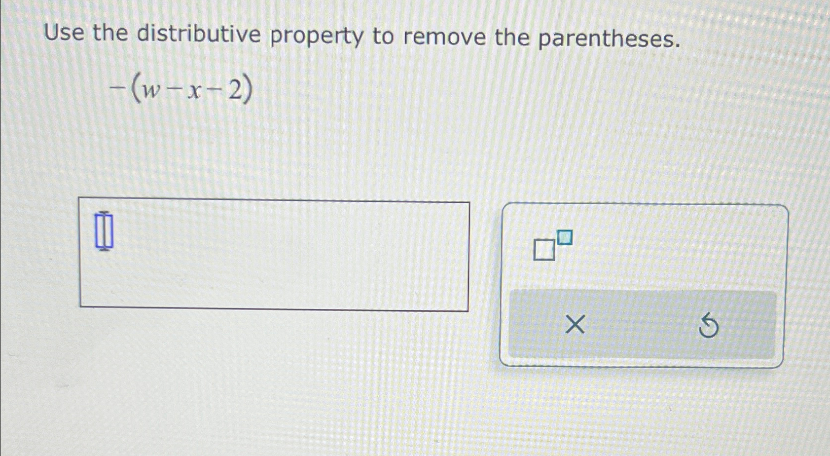 Solved Use the distributive property to remove the | Chegg.com