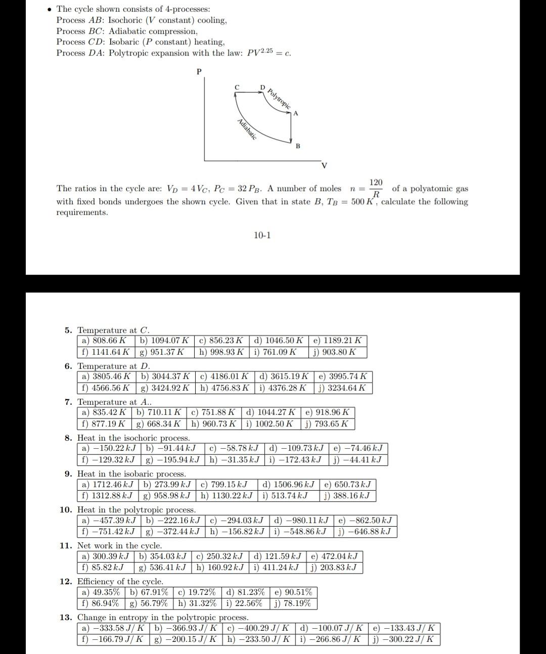 Solved • The cycle shown consists of 4-processes: Process | Chegg.com