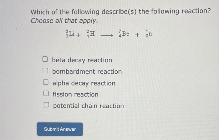 Solved Which of the following describe(s) the following | Chegg.com