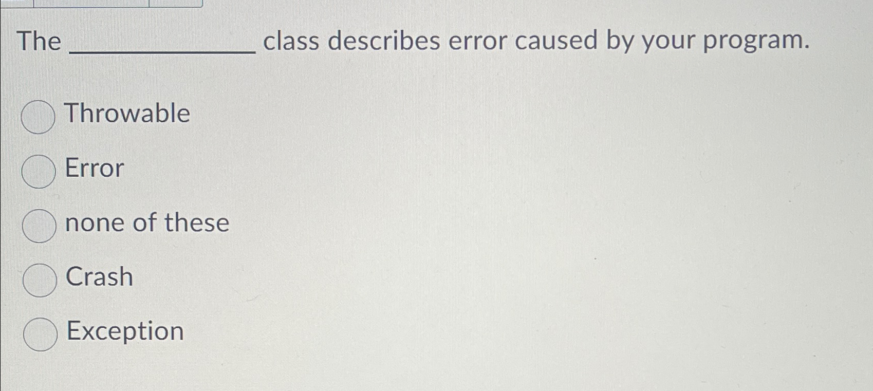 The class describes error caused by your | Chegg.com