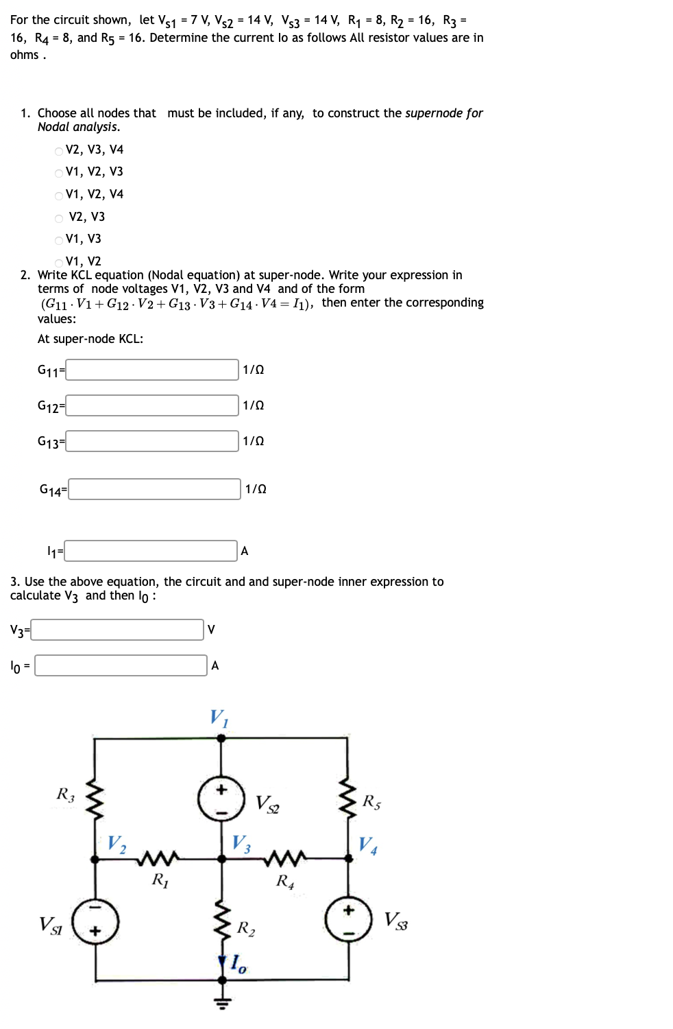 Solved For the circuit shown, let | Chegg.com