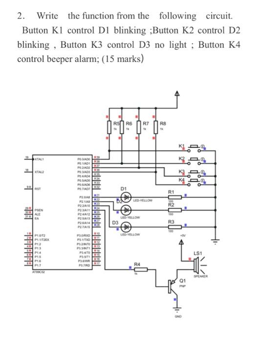Solved 2. Write the function from the following circuit. | Chegg.com