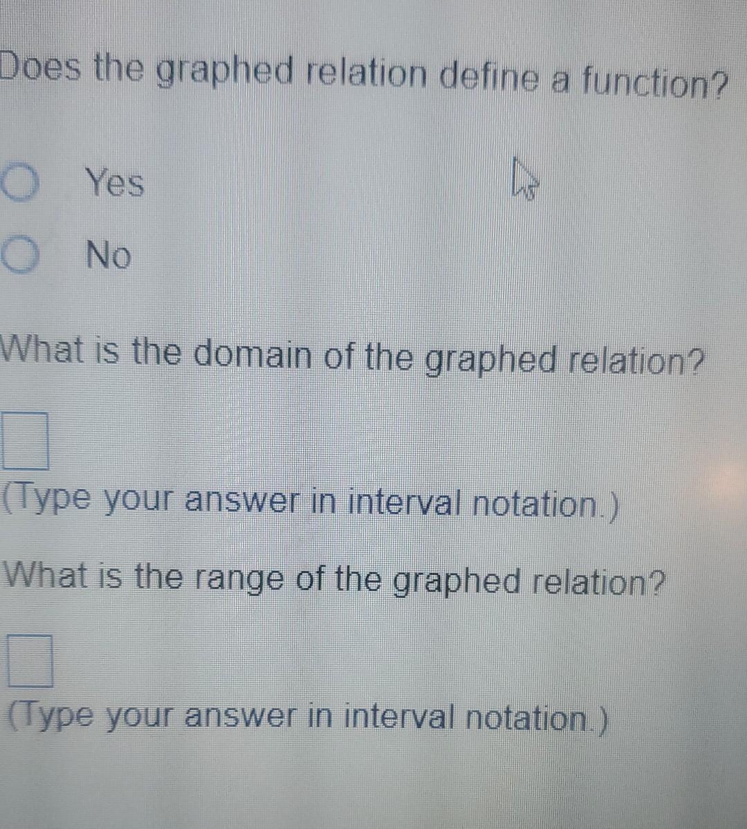 Solved 48 7 of TE 다 0 Does the graphed relation define a | Chegg.com