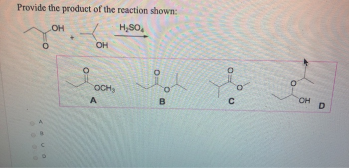 Solved Provide the product of the reaction shown: OH H2SO4 0 | Chegg.com