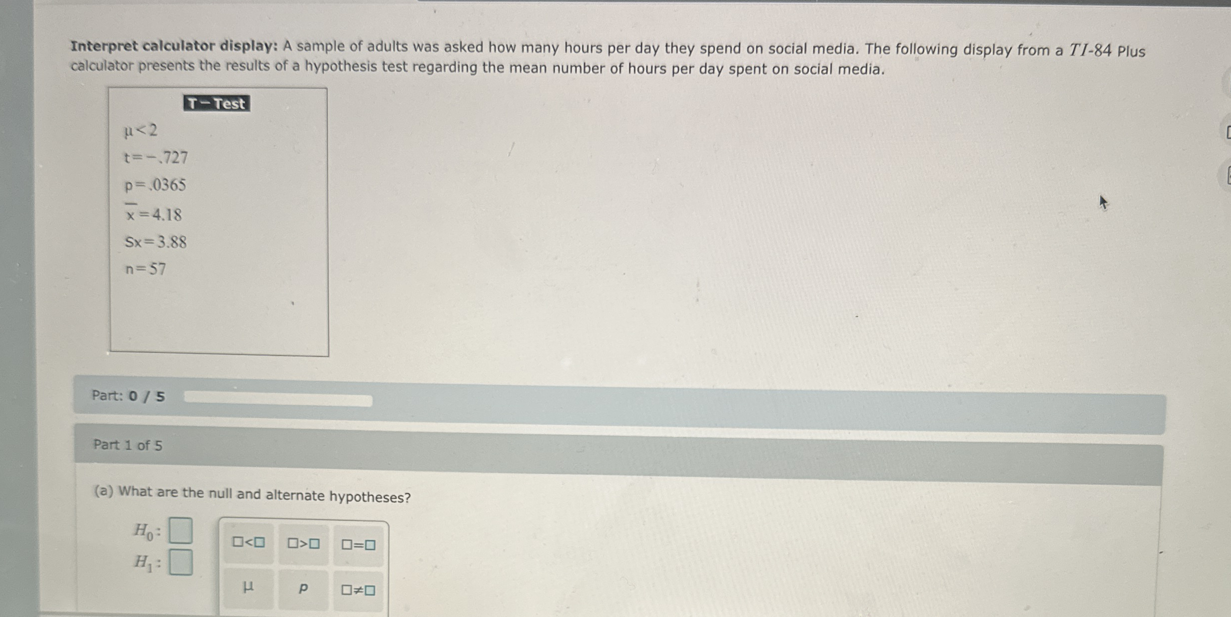 Solved Interpret calculator display: A sample of adults was | Chegg.com