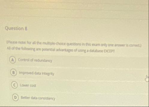 Solved Question 8(Please note for all the multiple-choice | Chegg.com