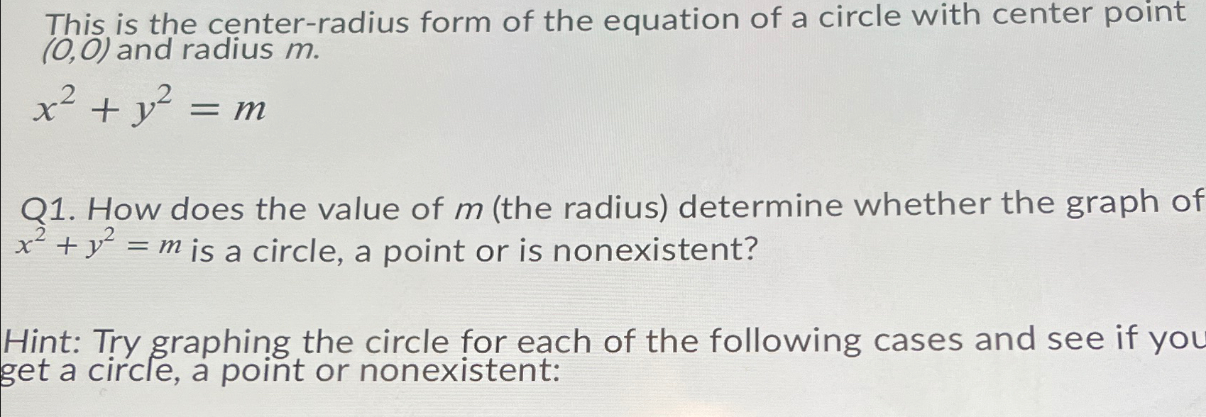 Solved This is the center-radius form of the equation of a | Chegg.com