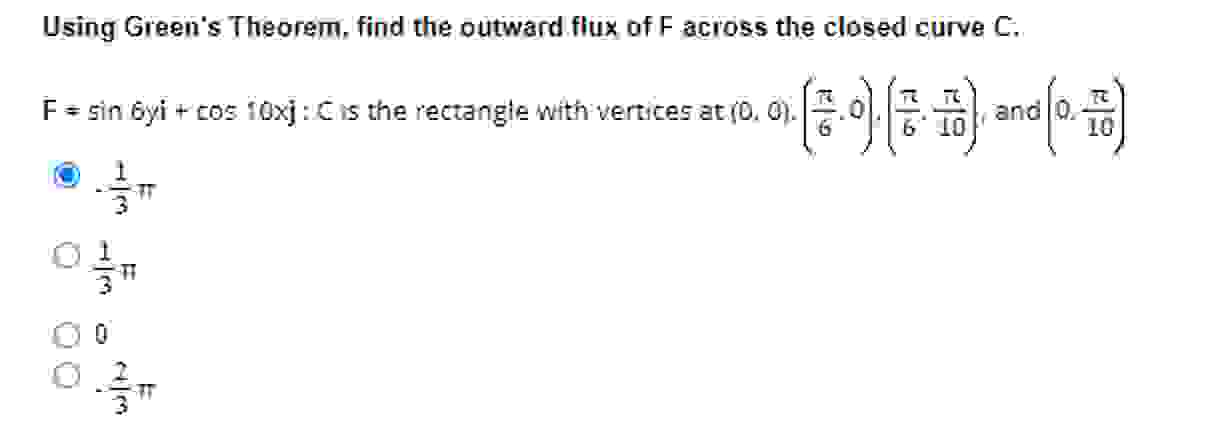 Solved Using Green's Theorem, find the outward flux of F | Chegg.com