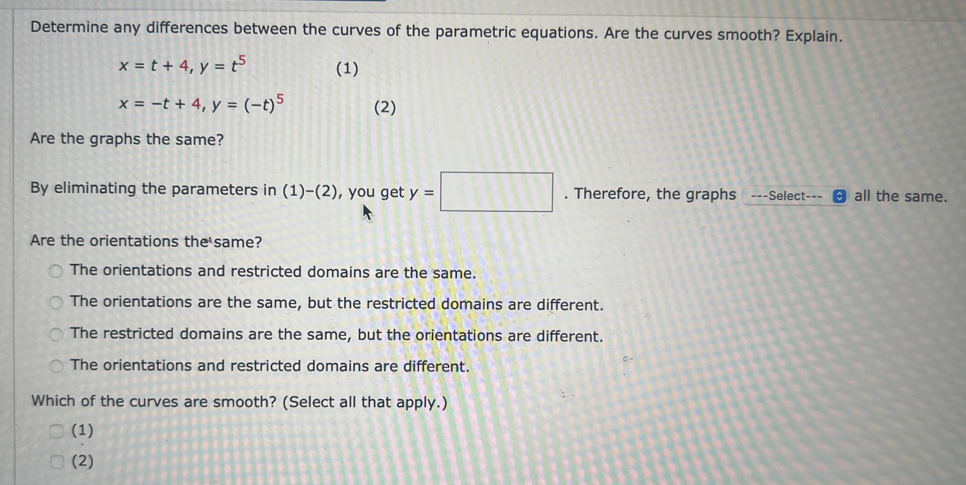 Solved Determine any differences between the curves of the | Chegg.com