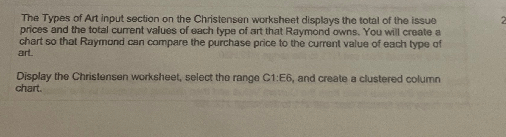 Solved The Types of Art input section on the Christensen | Chegg.com