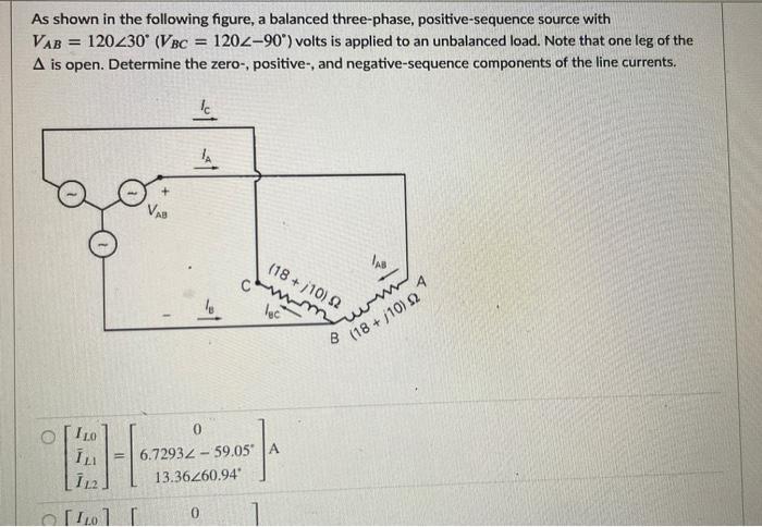Solved As shown in the following figure, a balanced | Chegg.com