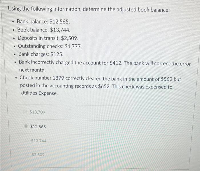 Solved Using the following information, determine the | Chegg.com
