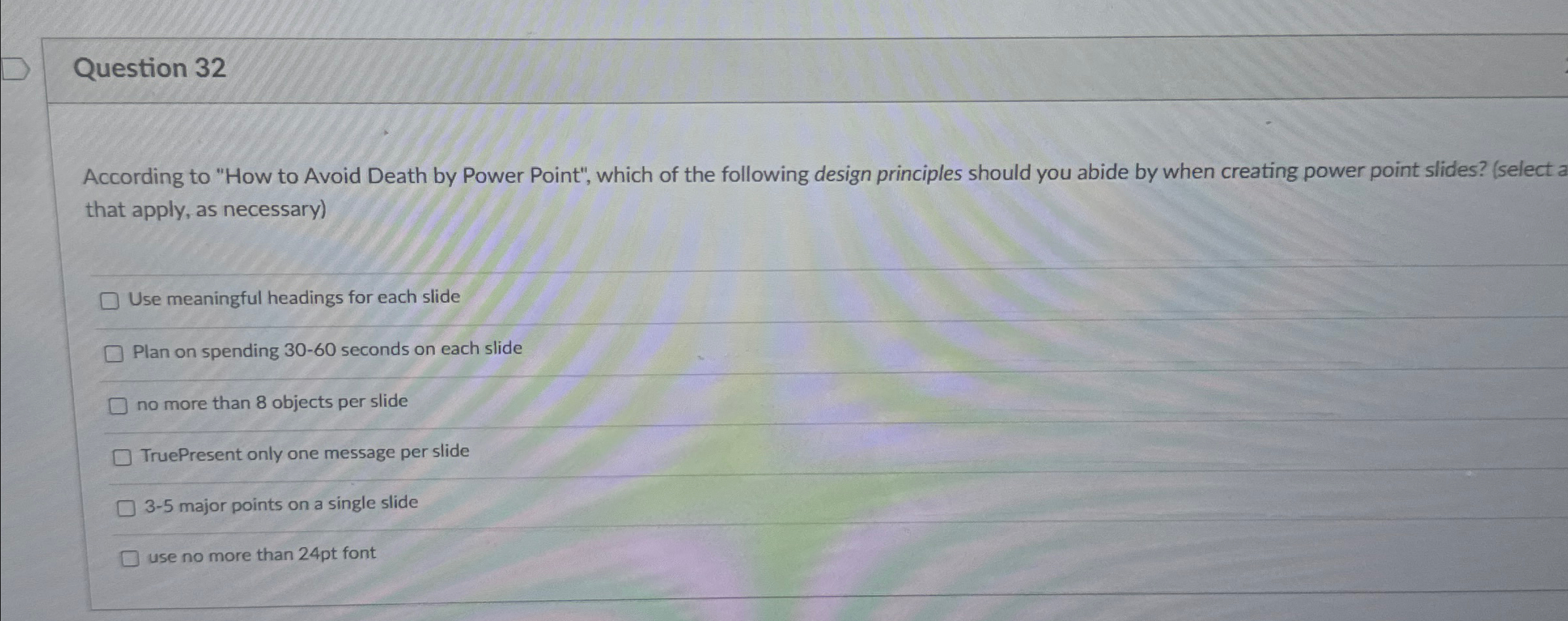 Solved Question 32According to "How to Avoid Death by Power | Chegg.com