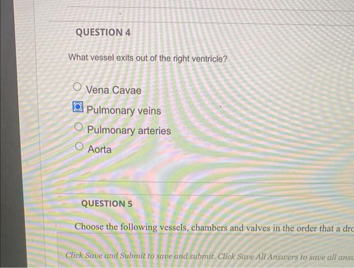 Solved QUESTION 4 What vessel exits out of the right | Chegg.com