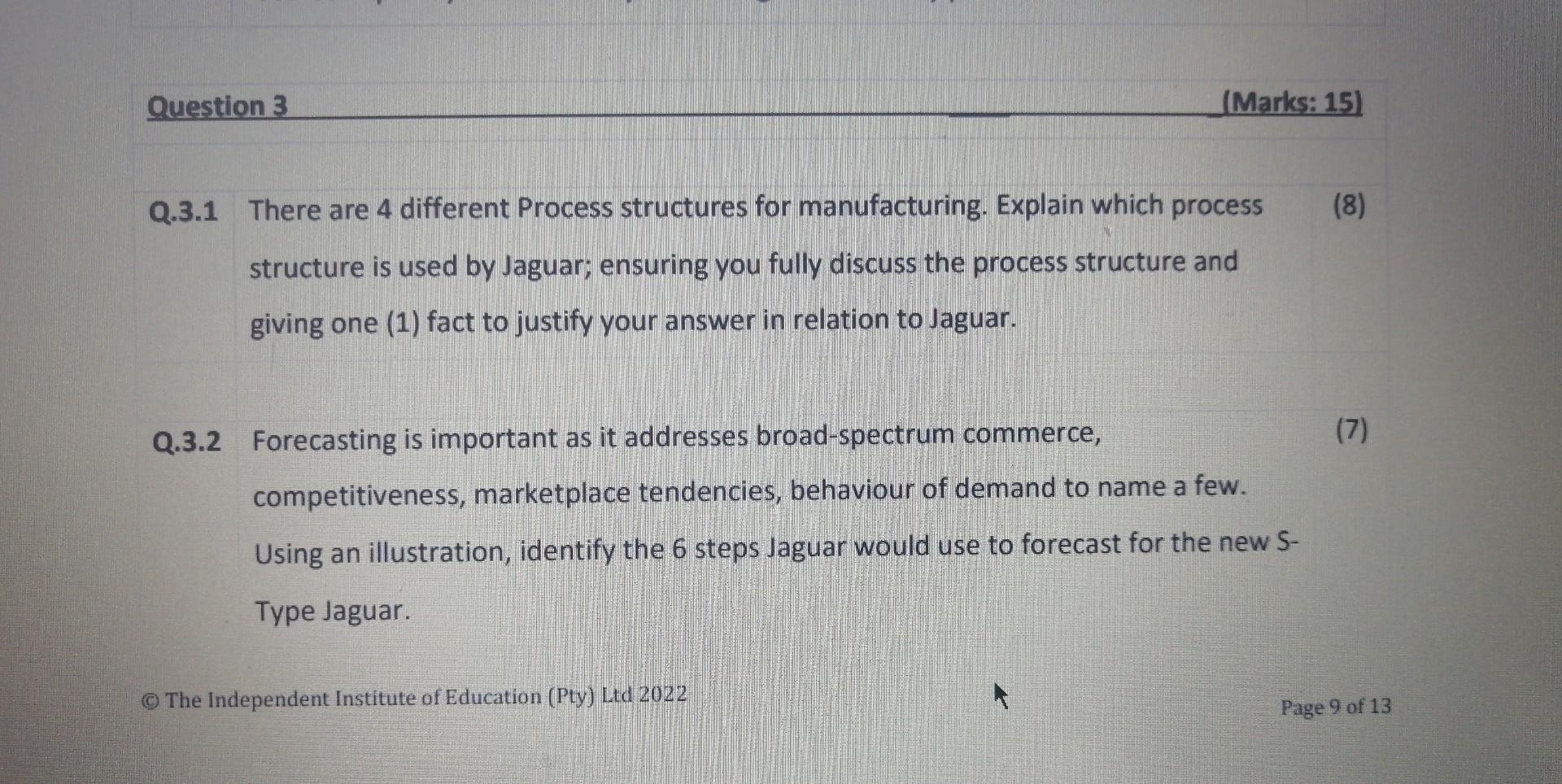 Solved Jaguar makes use of the transformation process to | Chegg.com