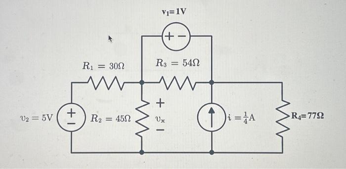 Solved Encontrar Vx y la potencia de la fuente V1, usando el | Chegg.com
