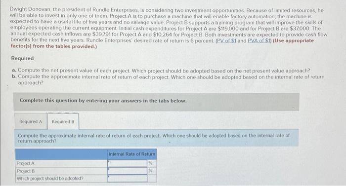 Solved Dwight Donovan, the president of Rundle Enterprises, | Chegg.com