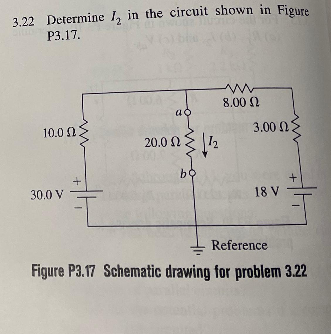 3.22 ﻿Determine I2 ﻿in the circuit shown in Figure | Chegg.com