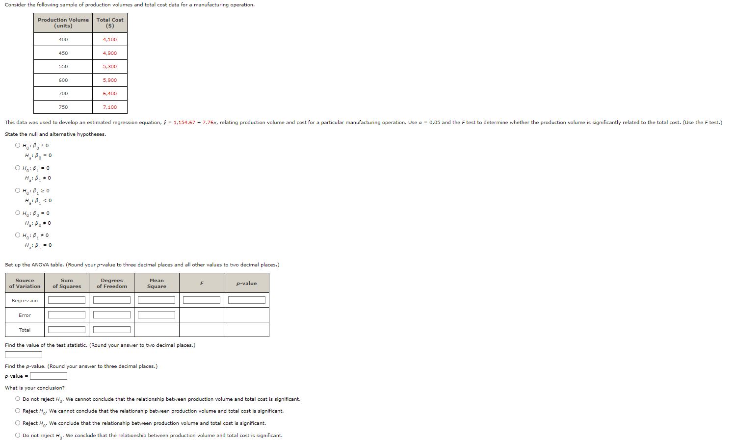 Solved Consider the following sample of ﻿production volumes | Chegg.com
