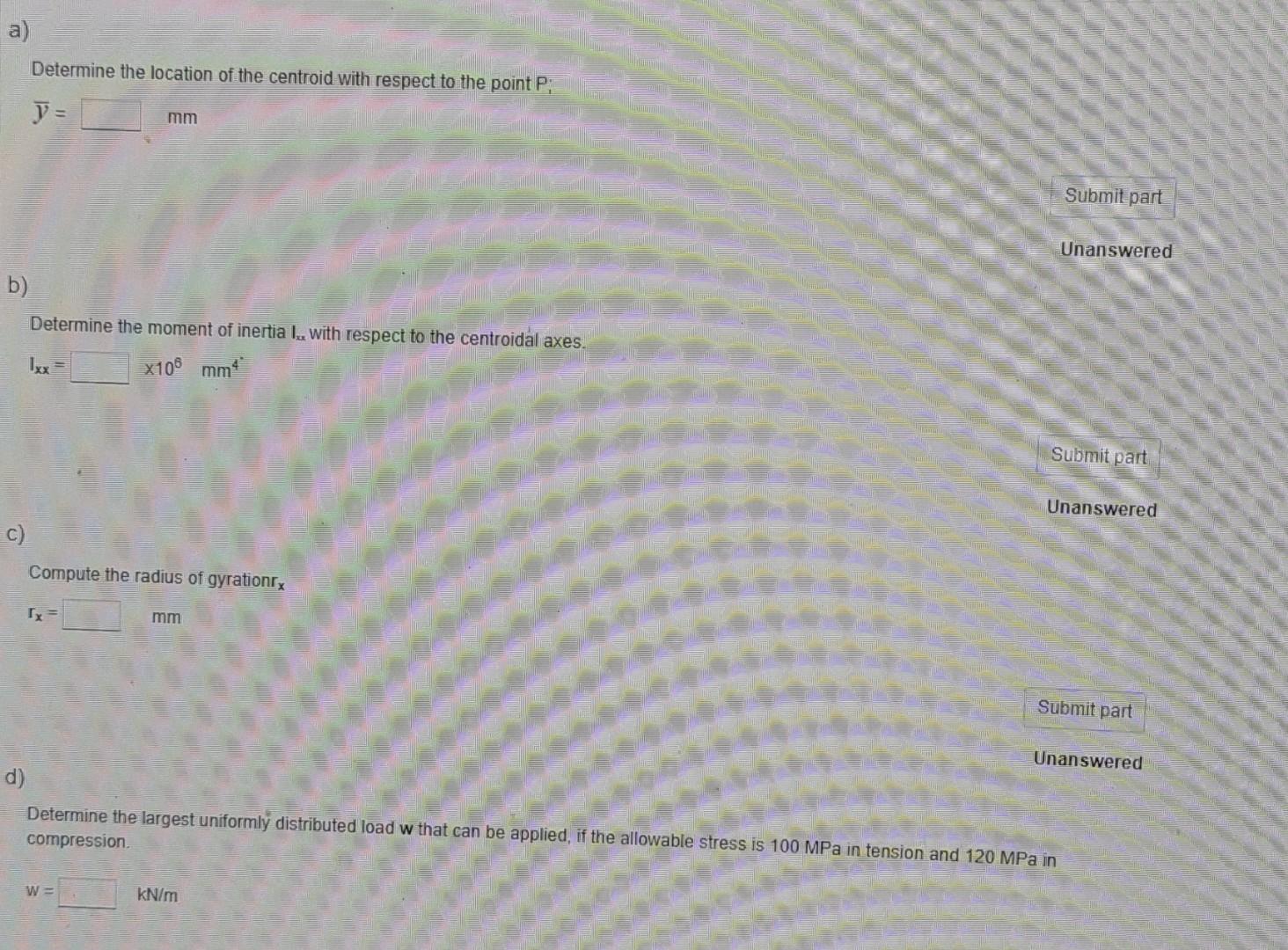 Solved A PFC Channel1 and a universal beam (UB) Section2 | Chegg.com