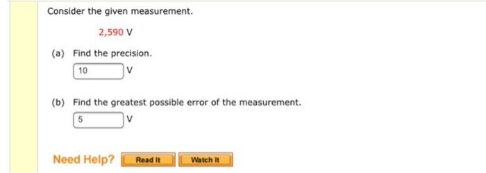 Solved Consider the given measurement. 2,590 V (a) Find the | Chegg.com