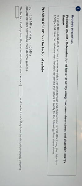 Solved IRequired informationProblem 05.001 - ﻿Determination | Chegg.com