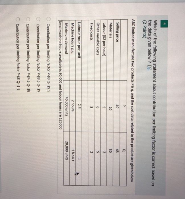 Solved Which of the following statement about contribution | Chegg.com