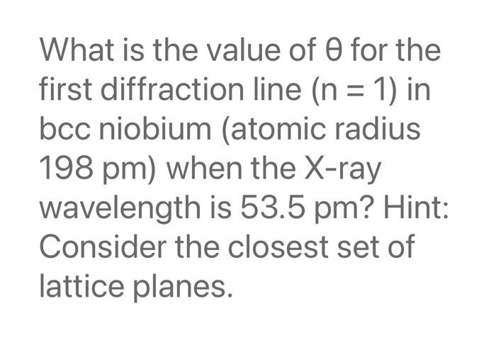 Solved What is the value of θ for the first diffraction line | Chegg.com