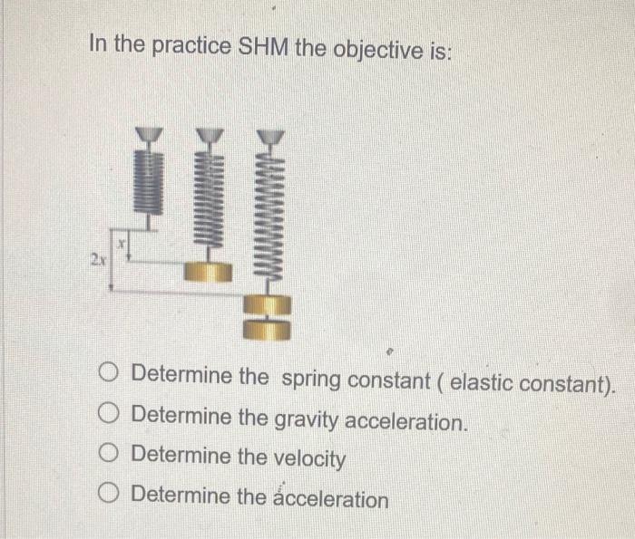 Solved In the practice SHM the objective is: Determine the | Chegg.com