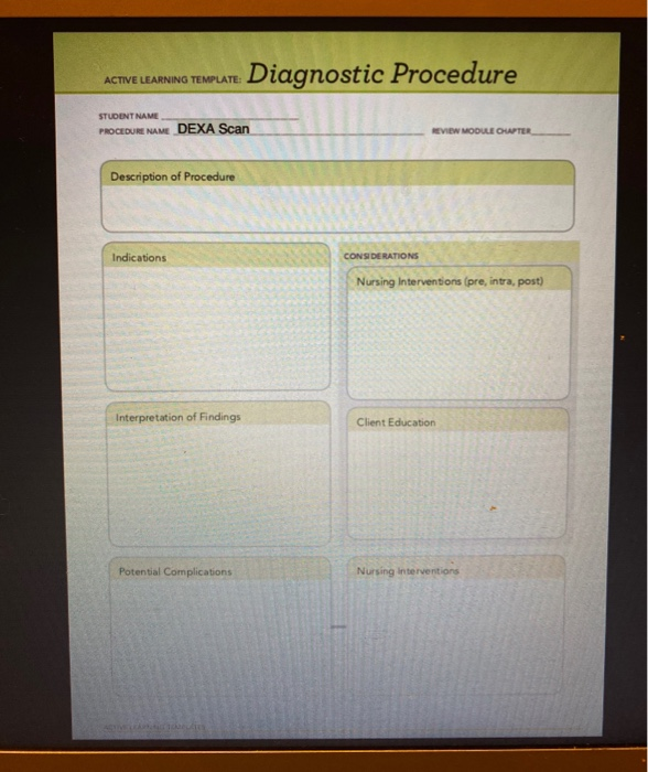Solved ACTIVE LEARNING TEMPLATE: Diagnostic Procedure | Chegg.com