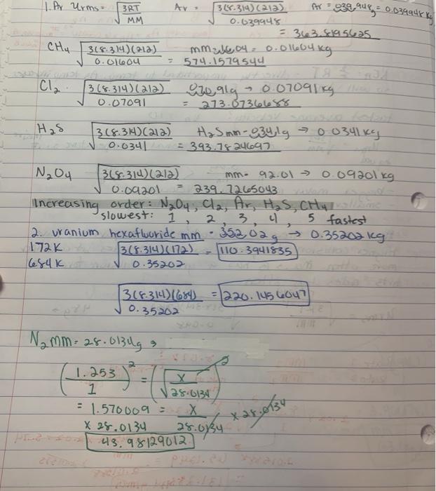 Solved QUESTION 1 Rank the following gases in order of | Chegg.com