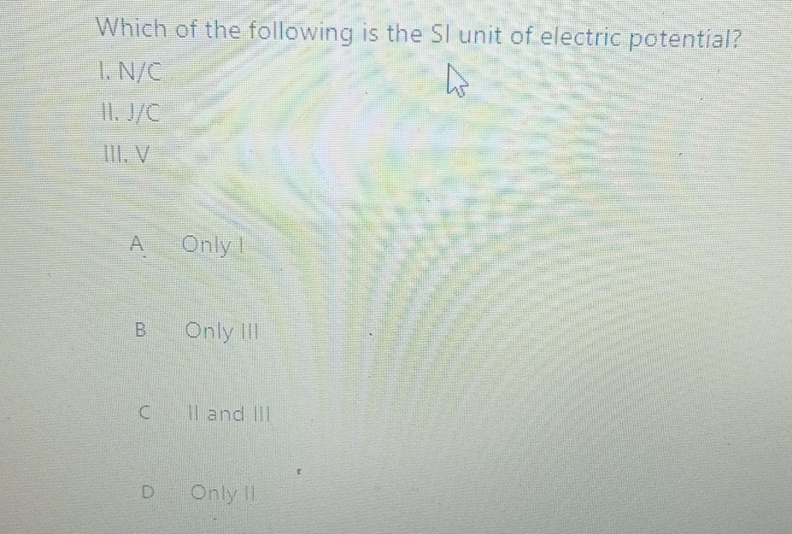 Solved Which of the following is the SI unit of electric | Chegg.com