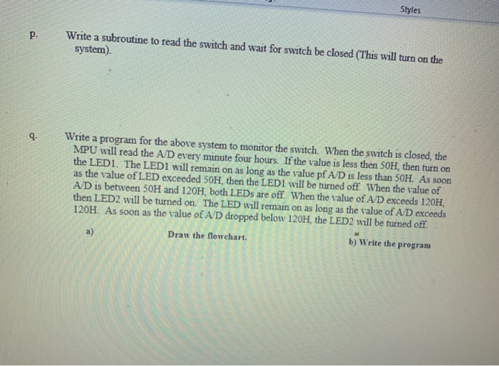 Solved Styles 1. The following is a partial design of a | Chegg.com