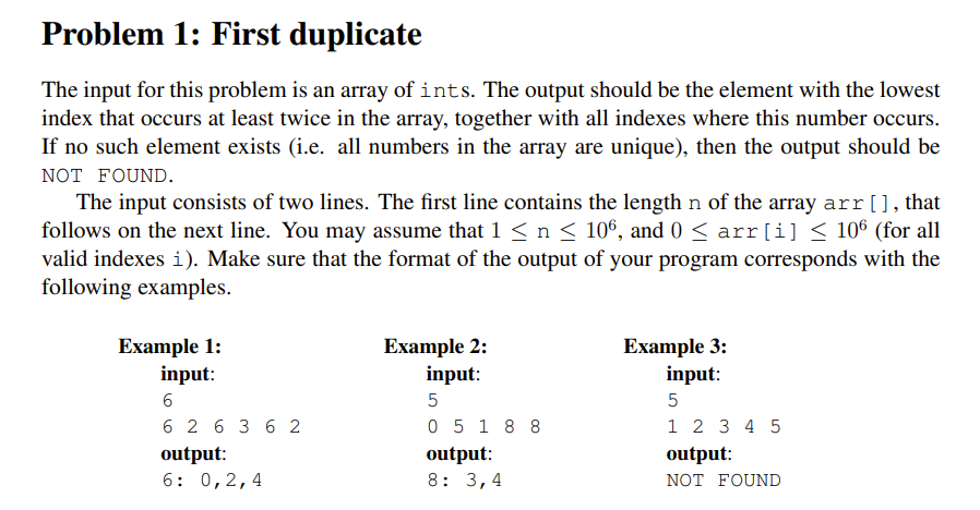 Solved in c programming language: Problem 1: First | Chegg.com
