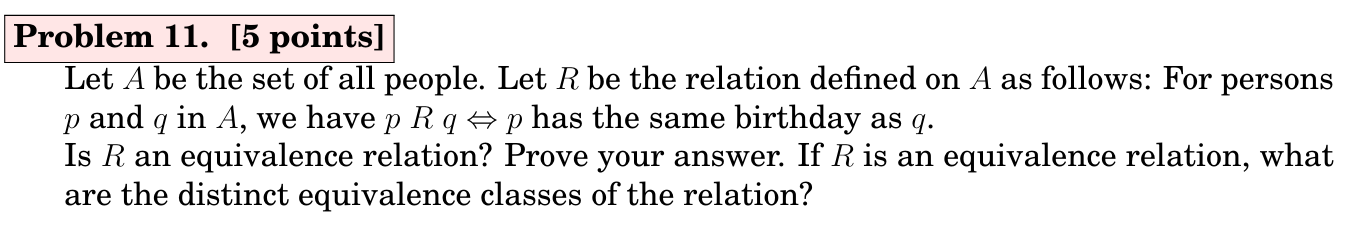 Solved Problem 11. [5 ﻿points]Let A ﻿be the set of all | Chegg.com