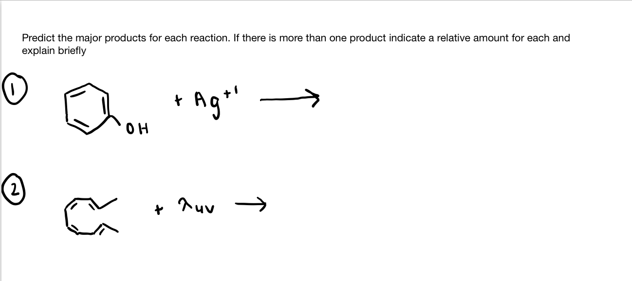 Solved Predict the major products for each reaction. | Chegg.com