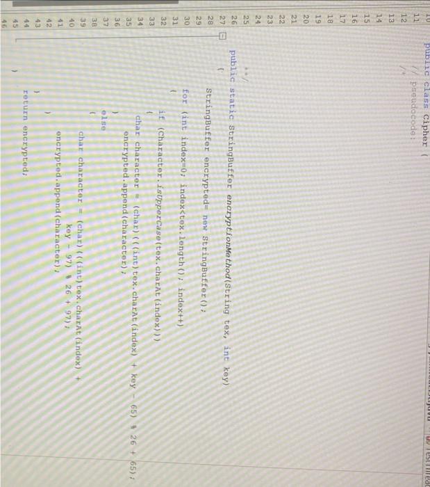 Solved i need to write a pseudocode to this method, but i am | Chegg.com