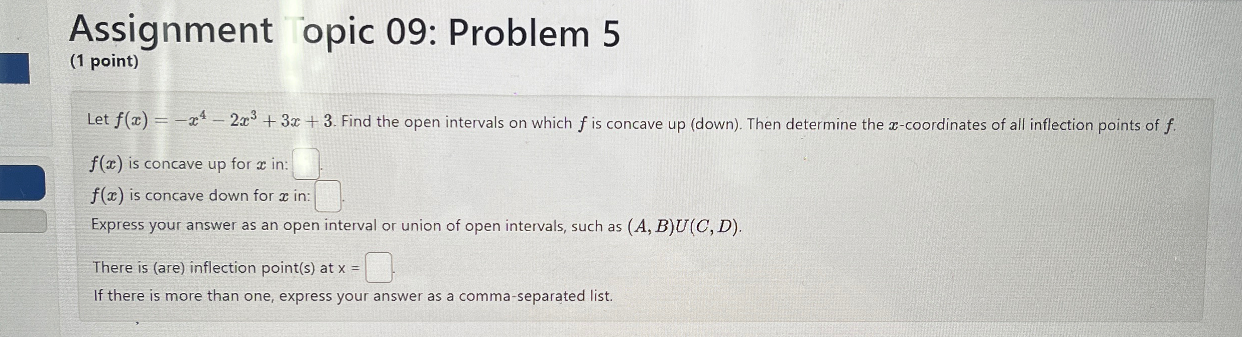 Solved Assignment opic 09: Problem 5(1 ﻿point)Let | Chegg.com