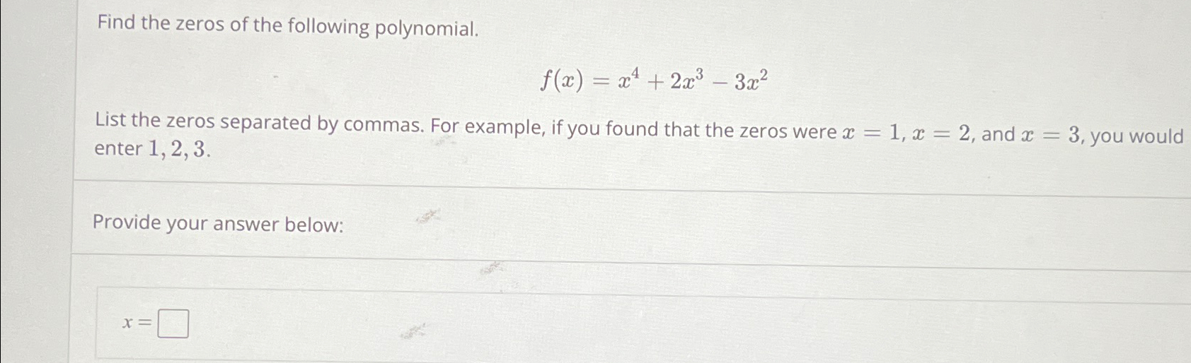 Solved Find the zeros of the following | Chegg.com